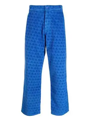 ERL Graphic-print Corduroy Trousers - Blue