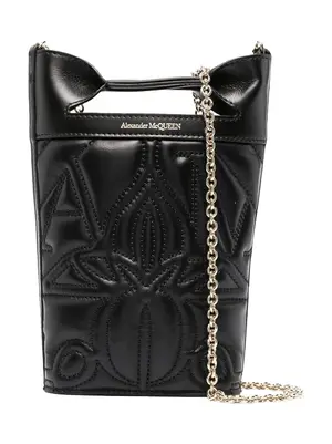 Alexander McQueen Embroidered Mini Bucket Bag - Black