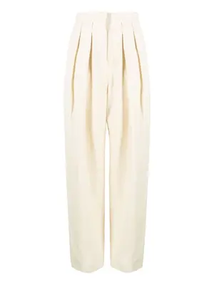 Stella McCartney High-waisted Pleated Trousers - Neutrals