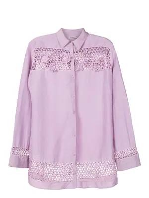 AMIR SLAMA Floral-lace Oversized Shirt - Purple