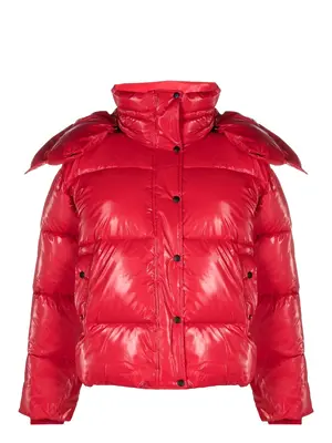 Calvin Klein Hooded Puffer Coat - Red