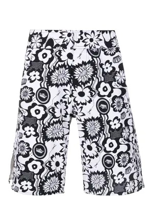 AMIR SLAMA Graphic-print Bermuda Shorts - Black