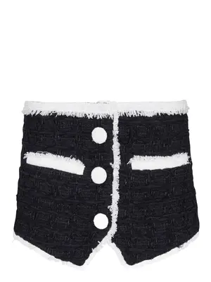 Balmain Tweed Mini Skirt - Black