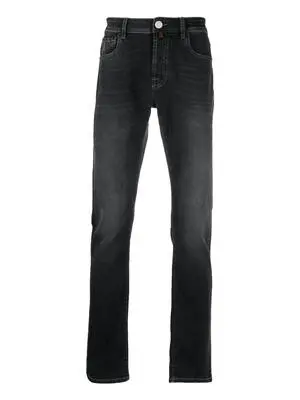 BILLIONAIRE Logo-patch Straight-leg Jeans - Black