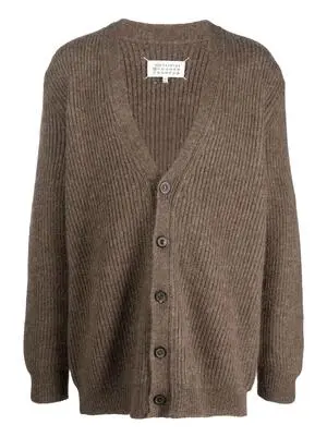 MAISON MARGIELA V-neck Alpaca-blend Cardigan - Brown