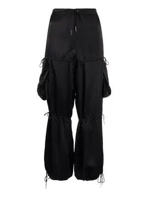 Anna Sui Satin-finish Straight Trousers - Black