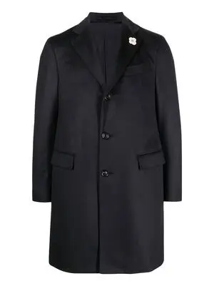 LARDINI Single-breasted Cashmere Overcoat - Grey