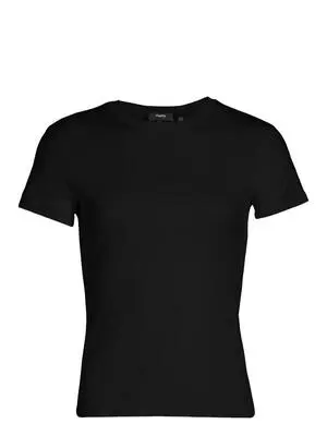 Theory Tiny Short-sleeve Cotton Tee Black