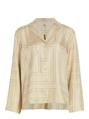 TOTÊME Logo Stitch Silk Top
