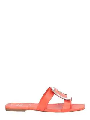 ROGER VIVIER Leather Slide Sandals Orange