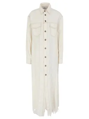 Erika Cavallini ERIKA CAVALLINI Maxi Shirt Dress White