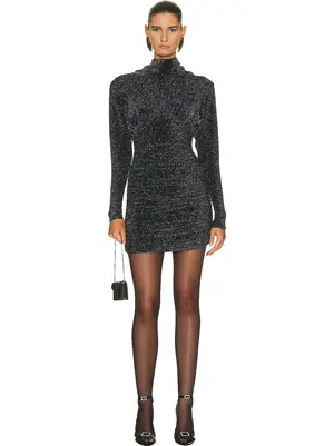 Saint Laurent Mini Dress - Noir & Argent