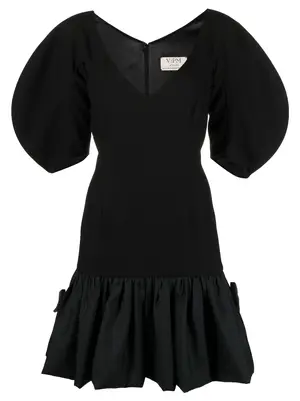 V:PM ATELIER Eline Puff-sleeve Minidress - Black