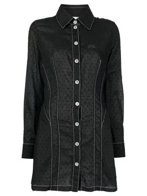 Natasha Zinko Point D'esprit Shirt Dress - Black