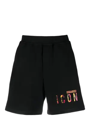 Dsquared2 DSQUARED2 Icon Logo-Print Shorts Black