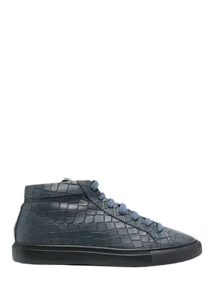 HIDE&JACK Croco-embossed High-top Sneakers - Blue