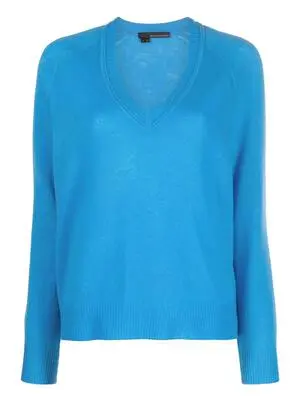 360 Cashmere V-neck Cashmere Jumper - Blue