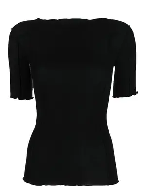 BASERANGE Omato Stretch-organic Cotton Top - Black