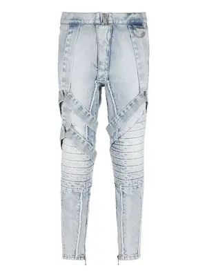 Balmain Slim-fit Strap Jeans - Blue