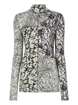 Proenza Schouler White Label Floral-print Mock Neck Top - Neutrals