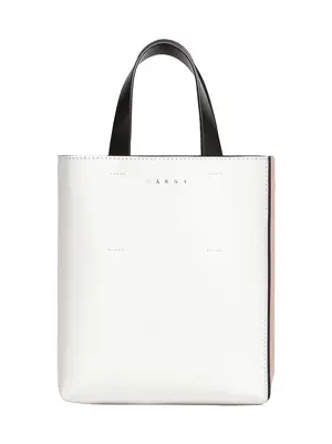 Marni Two-tone Leather Tote Bag - White