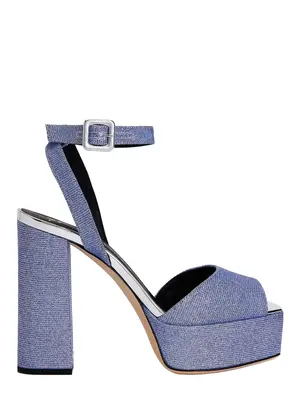 GIUSEPPE ZANOTTI 120mm Betty Glitter Sandals - Blue