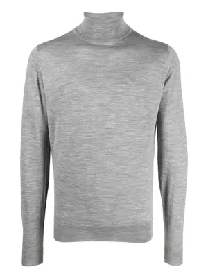 John Smedley Roll-neck Knit Jumper - Grey