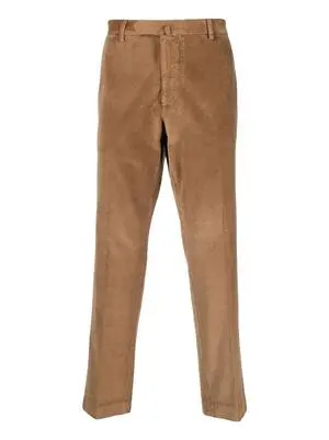 DELL'OGLIO Corduroy Straight-leg Trousers - Brown