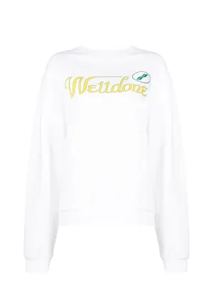 We11Done Logo-print Cotton Hoodie - White