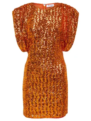 Attico Annie Sequined Minidress - Orange