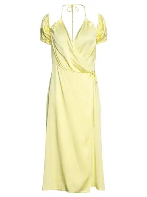 SEMICOUTURE Midi Wrap Dress Yellow