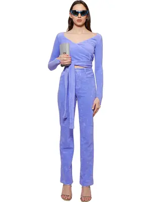 MAISIE WILEN Knitted Mockumentary Jeans Iris