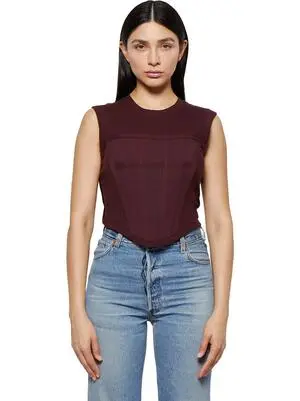 DION LEE Corset Tank Top Oxblood