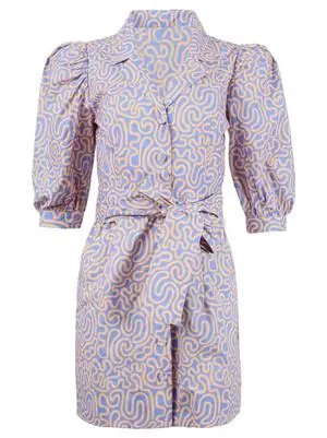 Lhd The Casitas Mini Dress - Blue Squiggle