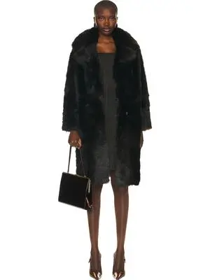NOUR HAMMOUR Nour Hammour Evita Long Coat In Black