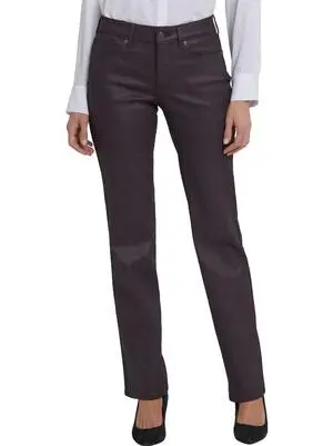 NYDJ Marilyn Coated Straight Leg Jeans - Fig Coated