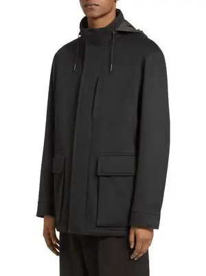 Zegna Oasi Elements Padded Cashmere Field Jacket - Black