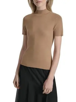 DKNY Cap Sleeve Mock Neck Sweater