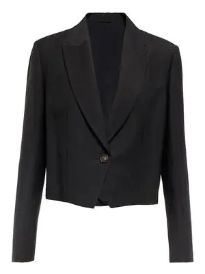 Brunello Cucinelli Cropped Blazer - Black