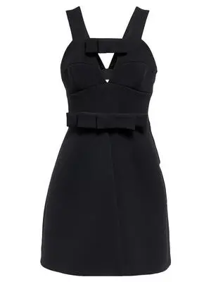 JIL SANDER Wool-blend Crêpe Minidress - Black