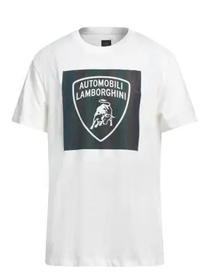 AUTOMOBILI LAMBORGHINI T-shirt Size Cotton, Elastane - White