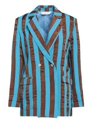 KAOS Striped Double-breasted Blazer - Blue