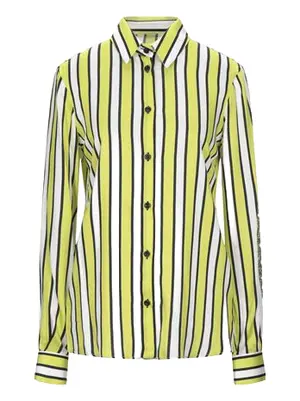 FRANKIE MORELLO Striped Woven Shirt - Green