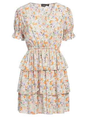 VANESSA SCOTT VANESSA SCOTT Floral Print Mini Dress Apricot