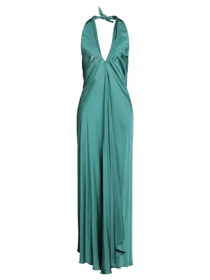 ANGELA MELE MILANO Maxi One-Shoulder Dress Emerald Green
