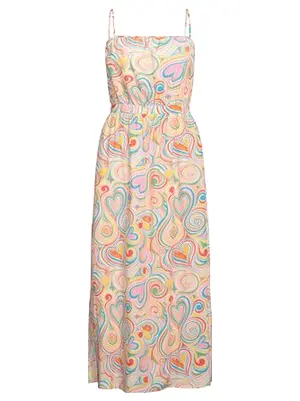 Moschino Maxi Dress In Cupro And Cotton - Pink