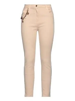 Elisabetta Franchi Cotton-Blend Tapered Jeans Beige