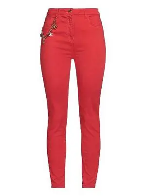 Elisabetta Franchi Cotton-Blend Tapered Jeans Red