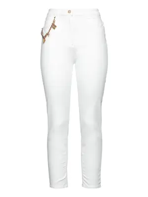 Elisabetta Franchi Cotton-Blend Tapered Jeans White