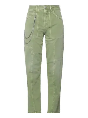 High Tapered Light Cotton Jeans Green